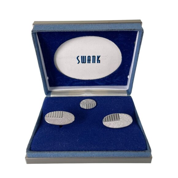 SWANK | Accessories | Vintage Swank Silver Toned Oval Cuff Links And ...
